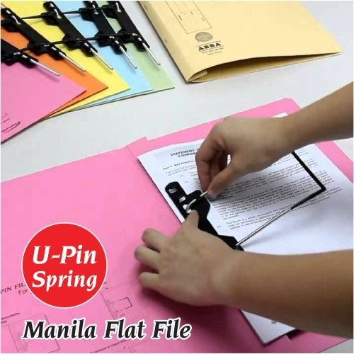ABBA 350 Manila File with Spring Fastener | U-Pin Flat File/Paper File ...