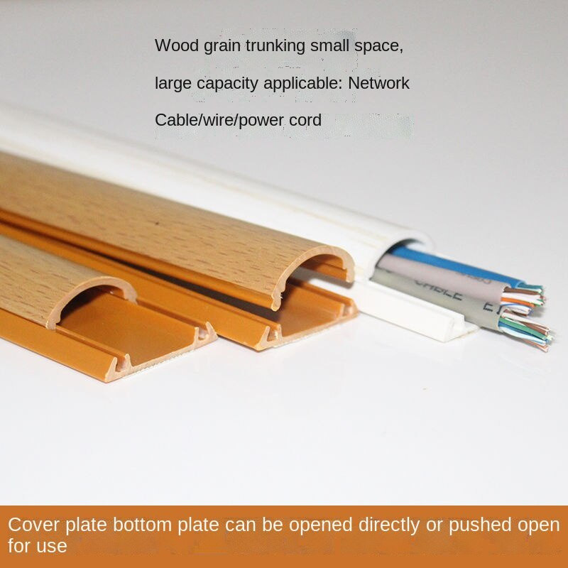 Open-Mounted PVC Trunking Wood Grain Color Aluminum Alloy Trunking Arc ...