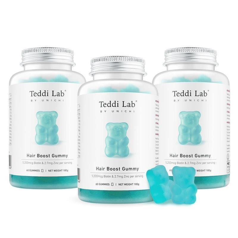 [BUNDLE OF 3] Teddi Lab Unichi Hair Boost Gummy (60 Gummies) | Shopee ...