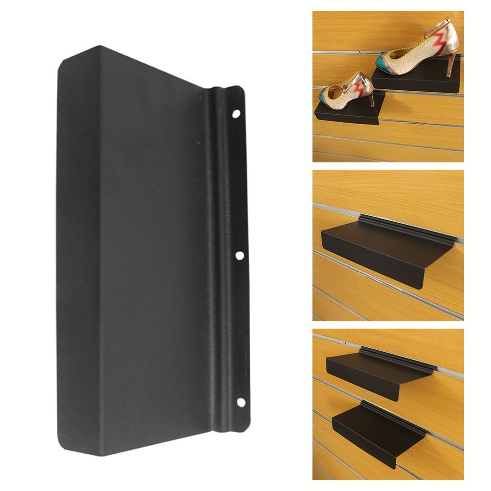 [FS] Float Slat Wall Shelf Shelves for Shoes,Black Metal Flat Slat for ...