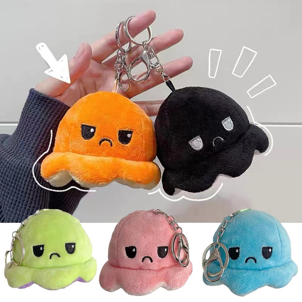 Reversible Octopus Keychain Plushie Octopus Keychain Octopus Reversible ...