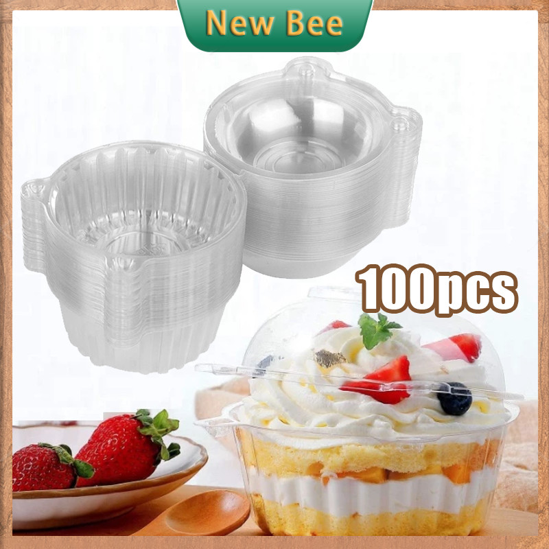 100Pcs Clamshell Cupcake Dome Packaging Clear Single Cupcake Dome ...