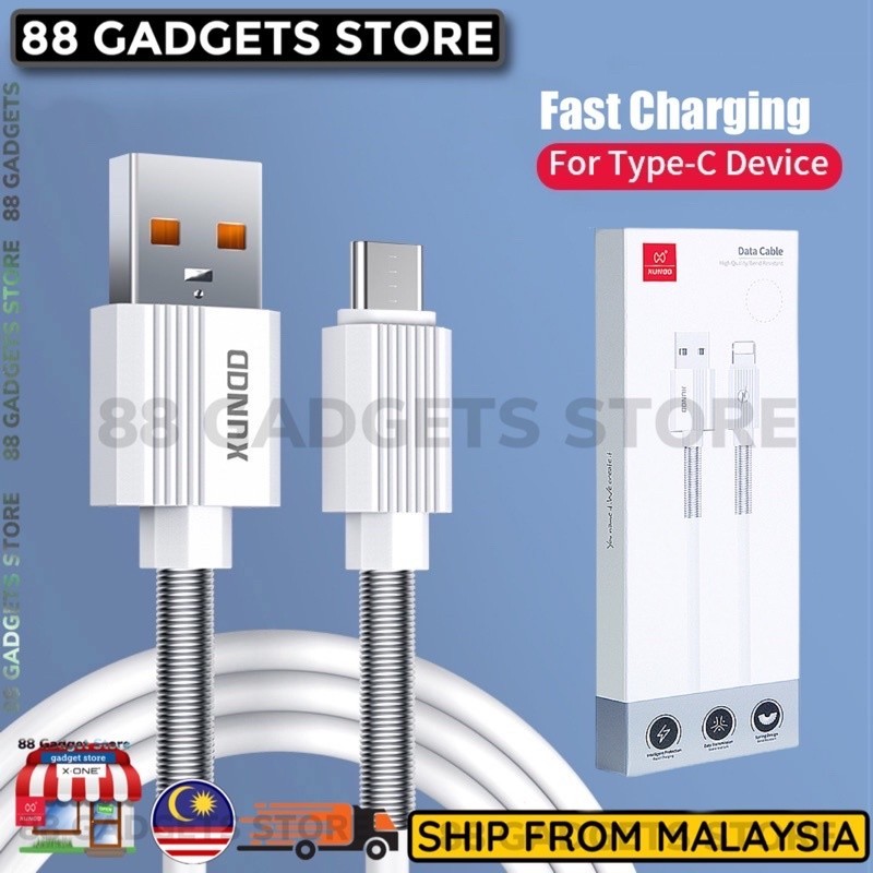 [ XUNDD ] TYPE-C Fast Charging Dual Spring USB Cable | Shopee Singapore