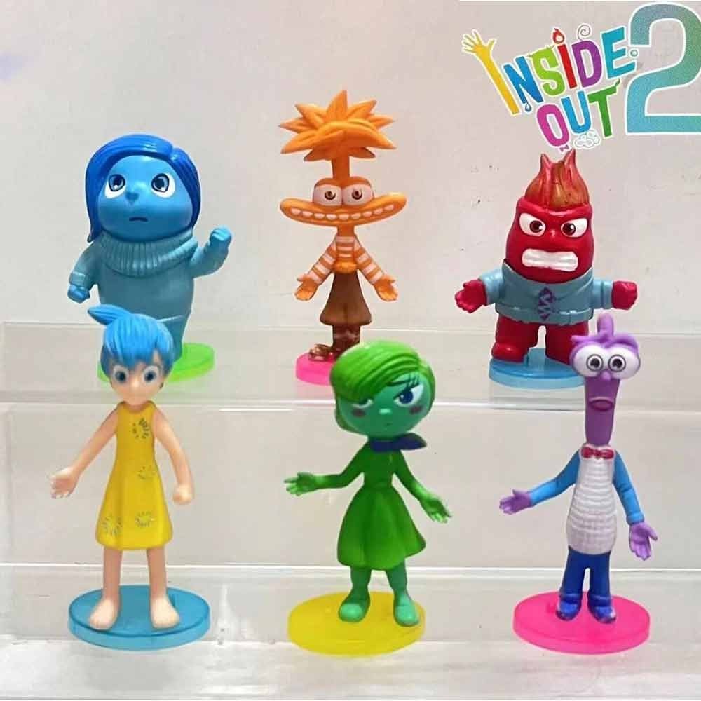 6pcs Inside Out Joy Riley Anxiety Sadness Action Figure Car Cake ...