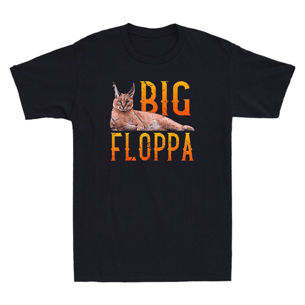 Big Floppa Funny Cute Caracal Cat Meme Cats Lover Vintage Men'S T-Shirt ...