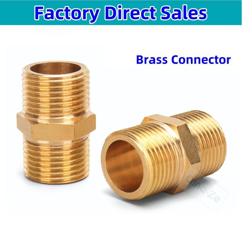 1/8" 1/4" 3/8" 1/2 Male To Male BSP Thread Brass Pipe Hose Adapter ...