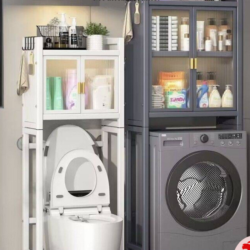 RUNZEU Washing Machine Rack Toilet Rack Bathroom Shelf Bathroom Storage ...
