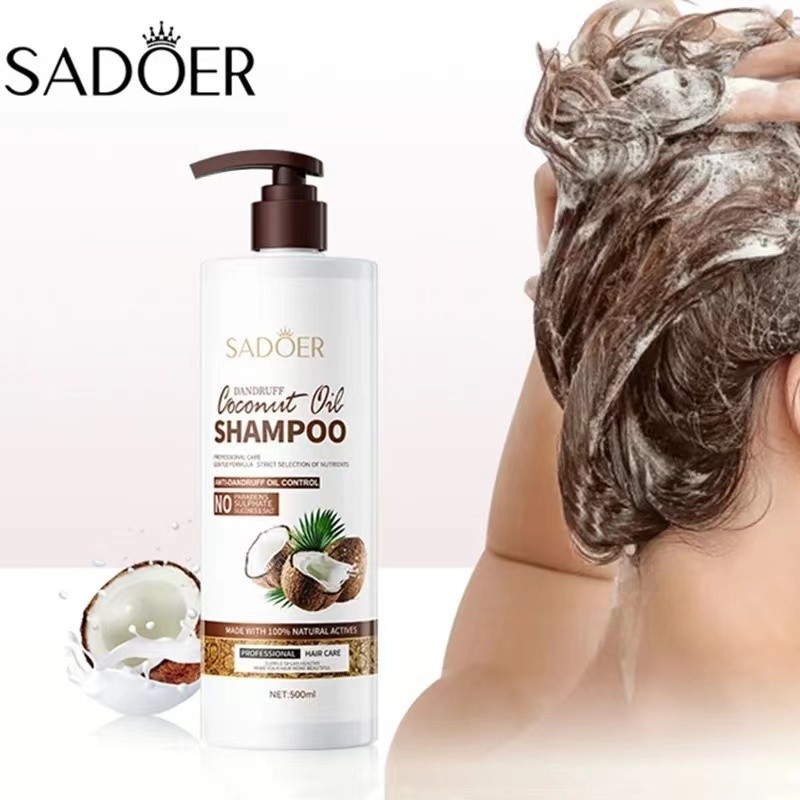SADOER_OFFICIAL 500ml Coconut Shampoo Anti Dandruff Oil Controlling Moisturizing Smoothing ...