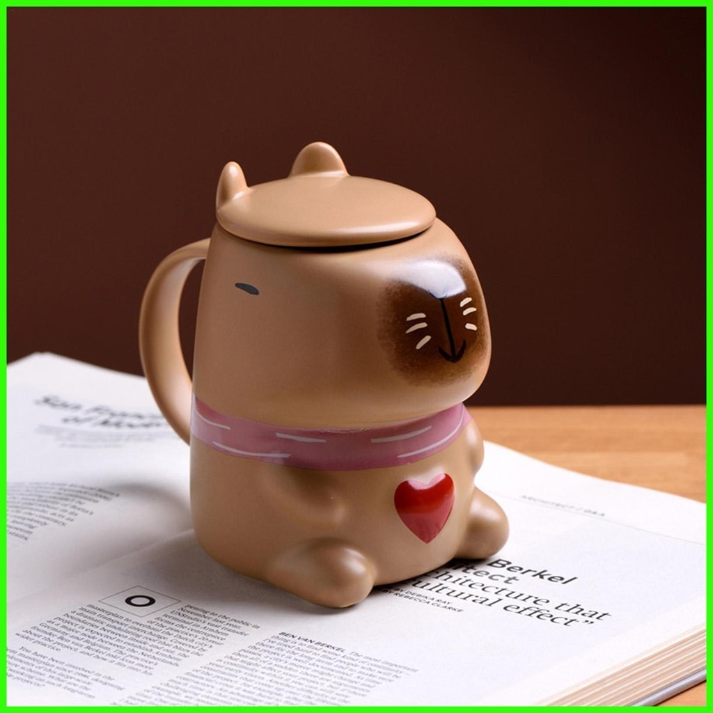Cute Capybara Mug 3D cup Funny Animal Coffee Mugs with Lid Novelty ...
