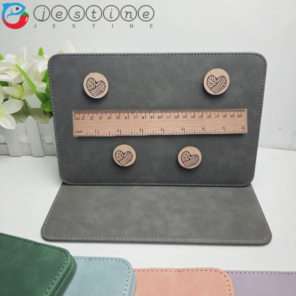 JESTINE Knitting Pattern Holder Set, Foldable Magnetic Ruler Knitting ...