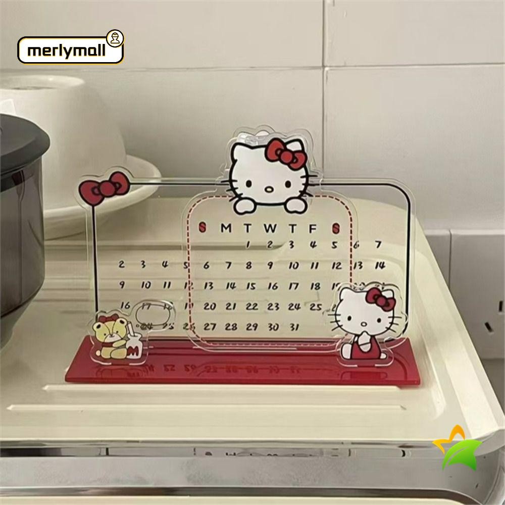 MERLYMALL Time Perpetual Calendar, Acrylic Reusable Desktop Calendar ...