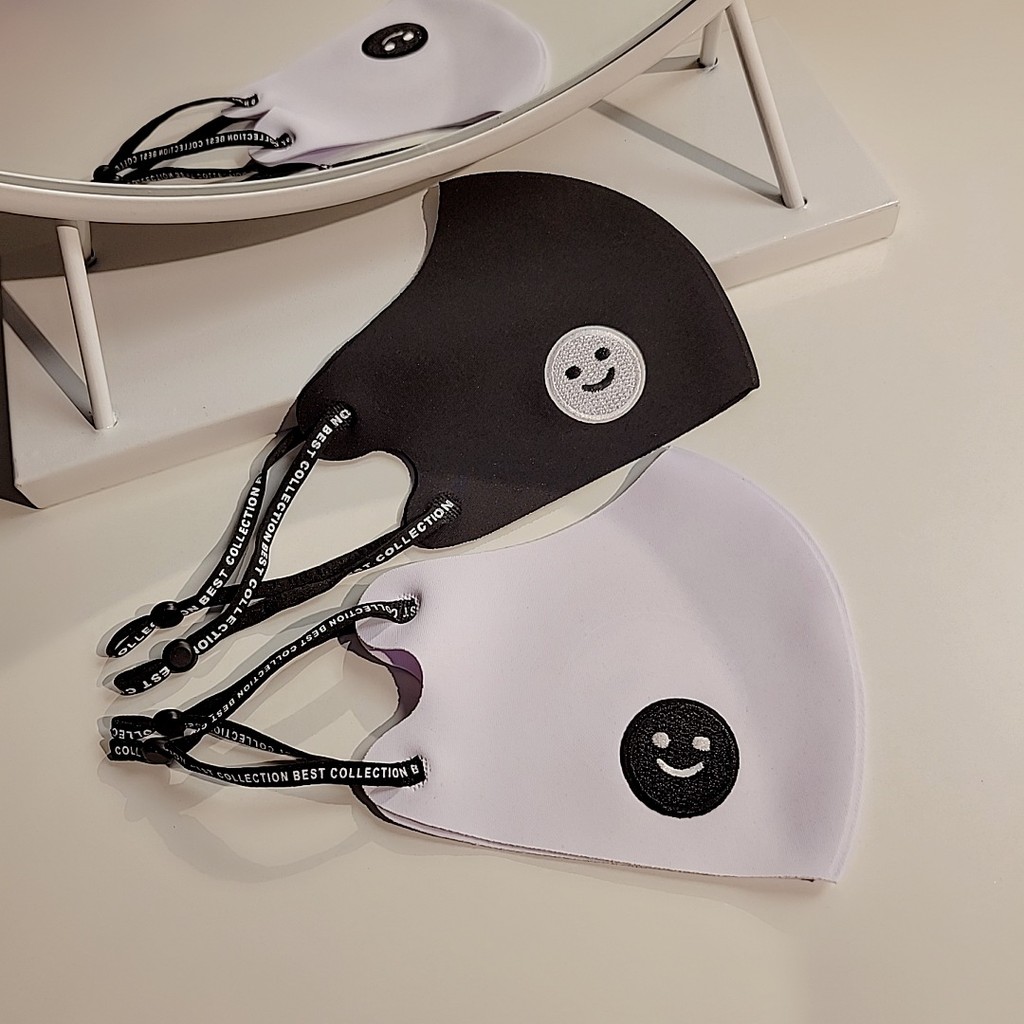 Black White Simple Smiley Face Four Seasons Mask 3.19 | Shopee Singapore