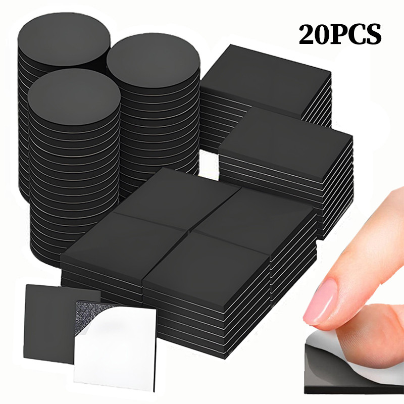 20Pcs Magnetic Squares&Circular Refrigerator with Magnet Adhesive ...