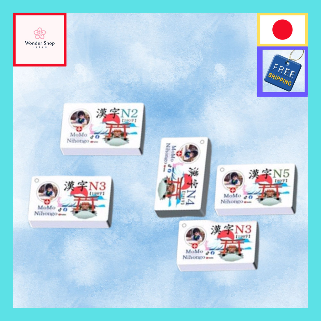 【Direct from Japan】 MoMo Nihongo - JLPT N5 N4 N3 Kanji Flashcards Japanese Language Proficiency ...