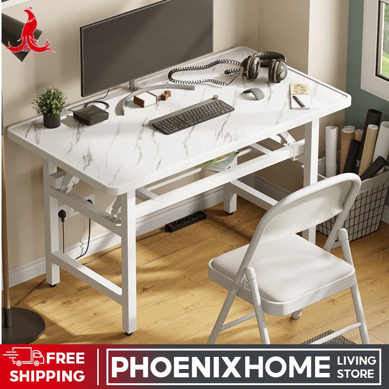 PHO Computer Desk Office Desk Simple Study Desk Bedroom Wooden Non ...