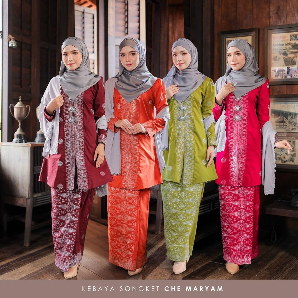 Che MARYAM SONGKET KEBAYA | Exclusive WOVEN SONGKET | Baju RAYA SONGKET ...
