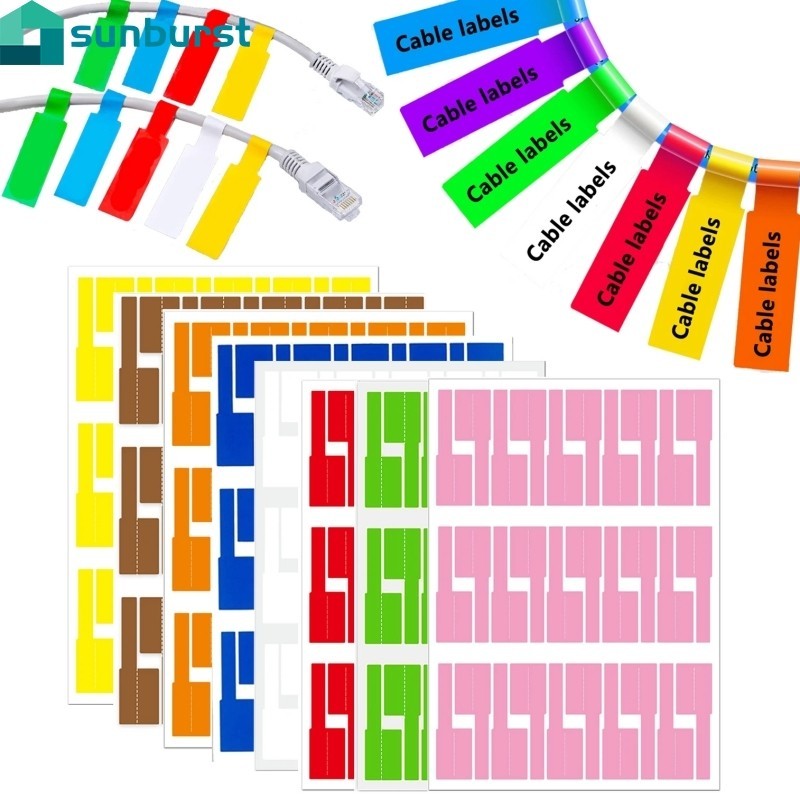 8Pcs Cable Identification Tags - Cable Labels Tags - Colorful, Self ...