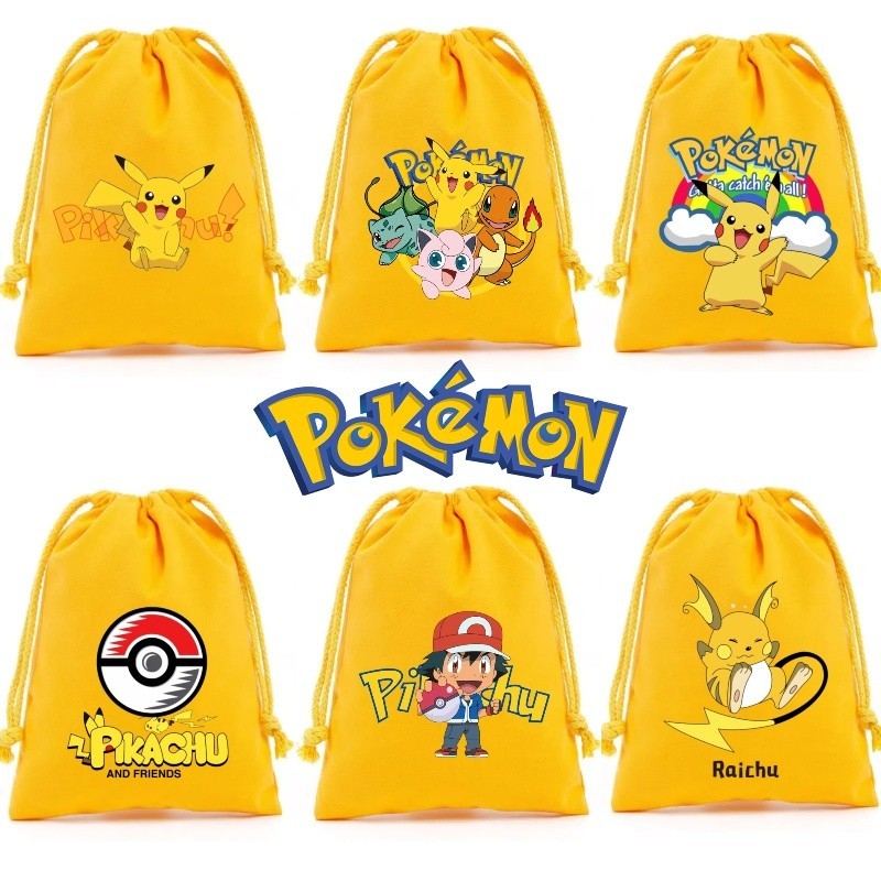 Pokémon Bundle Pocket High Quality Comfortable Cute Pikachu Storage Bag ...