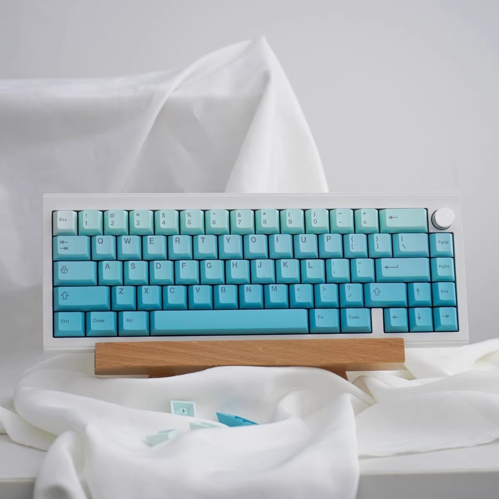 Gradient cyan Keycaps 125 Keys PBT Dye Sub Cherry Profile Side / Font ...