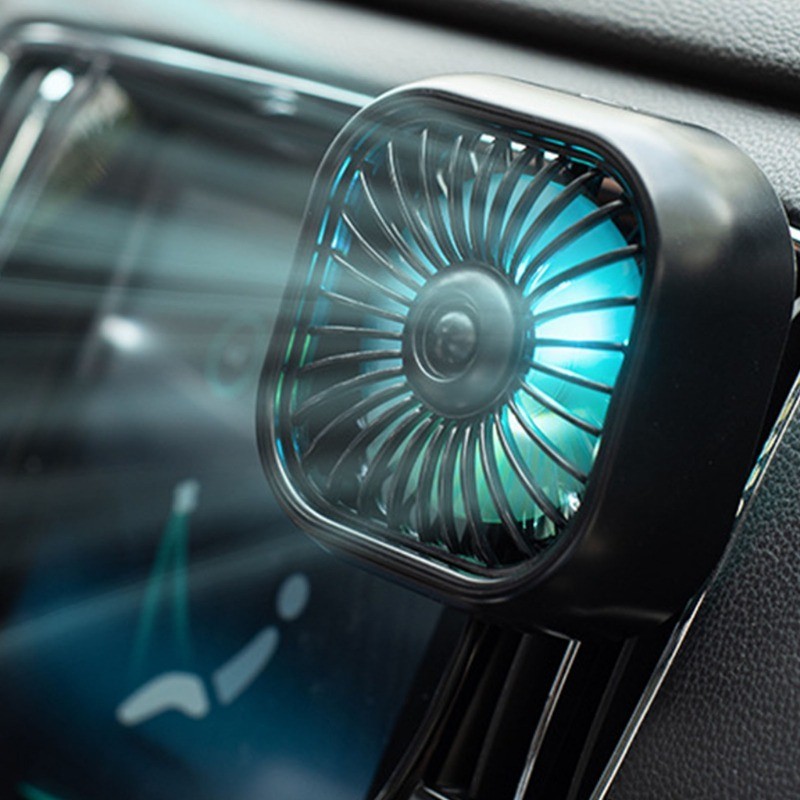 Car Fan Car Ventilation Fan with Colorful Lights 3 Speed Low Noise ...