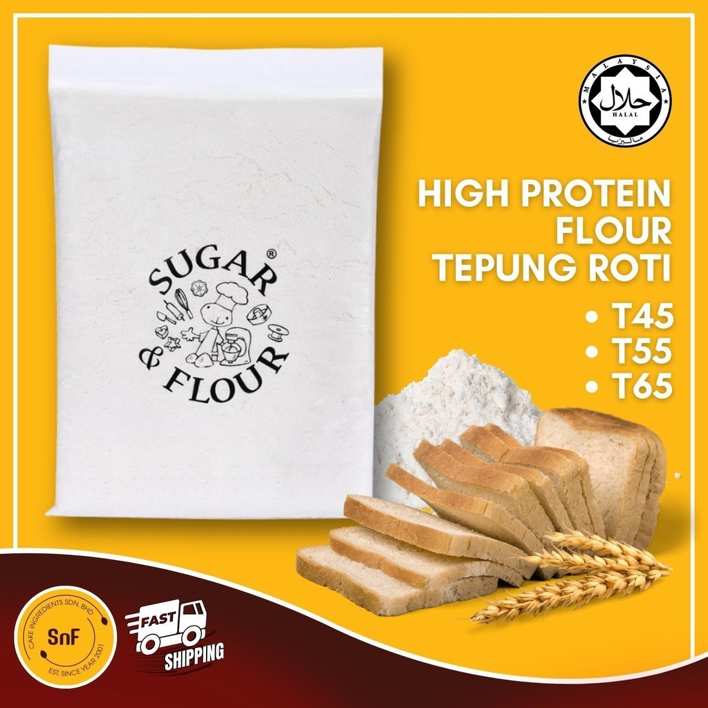High Protein Flour T45 T55 T65 French Flour Tepung Roti Bread Flour ...