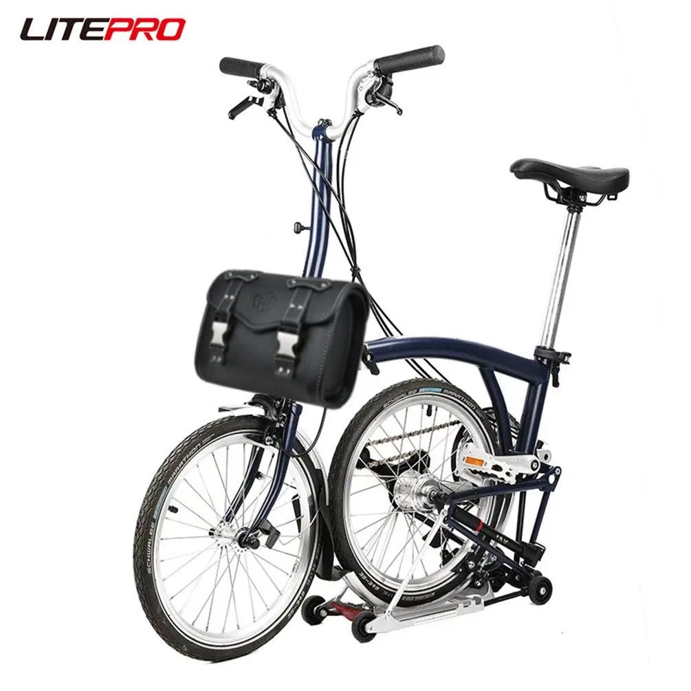 Litepro Portable Waterproof Front Bag Folding Bicycle Retro Leather For ...