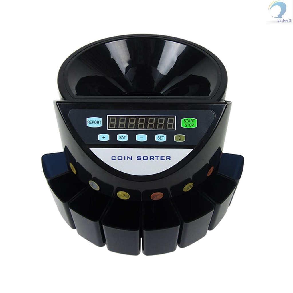 Electronic Coin Counter Sorter Euro 300 Coins Mini Digital Auto ...
