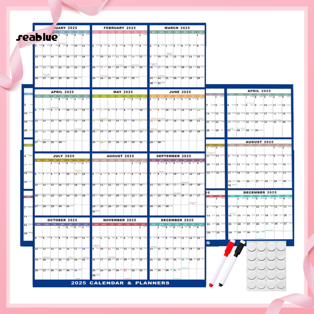 [SE] Bold Text Wall Calendar 2025 2025 Wall Calendar Large Block 2025 ...