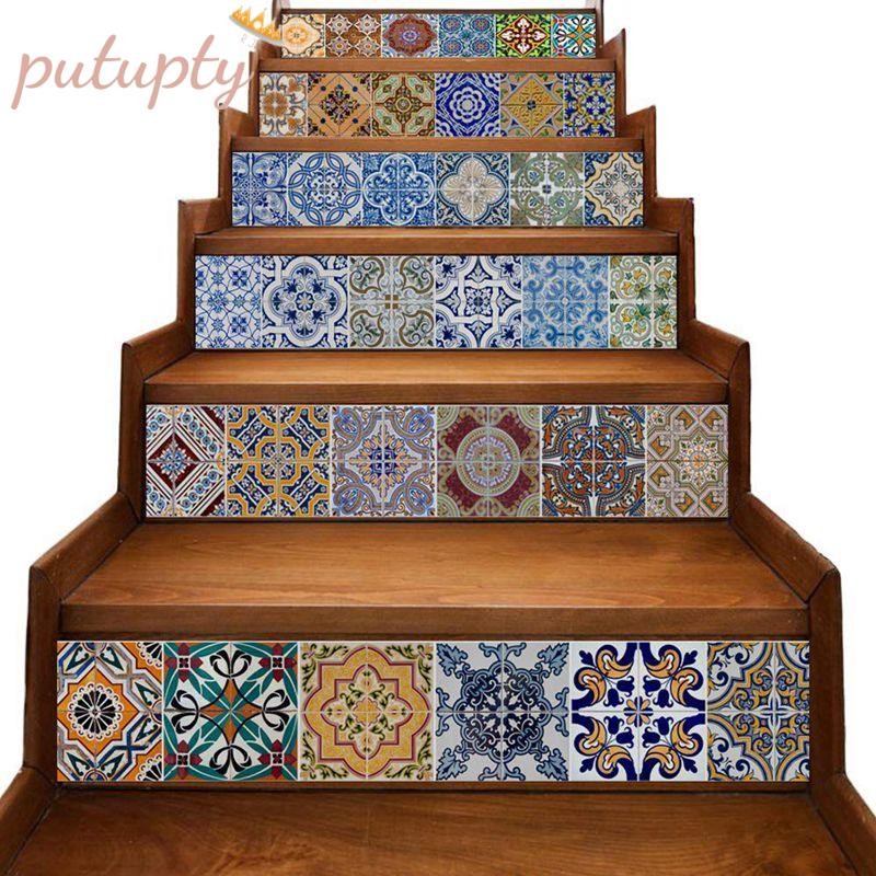Peel and Stick Tile Backsplash Stair Riser Decals DIY Tile Decals ...