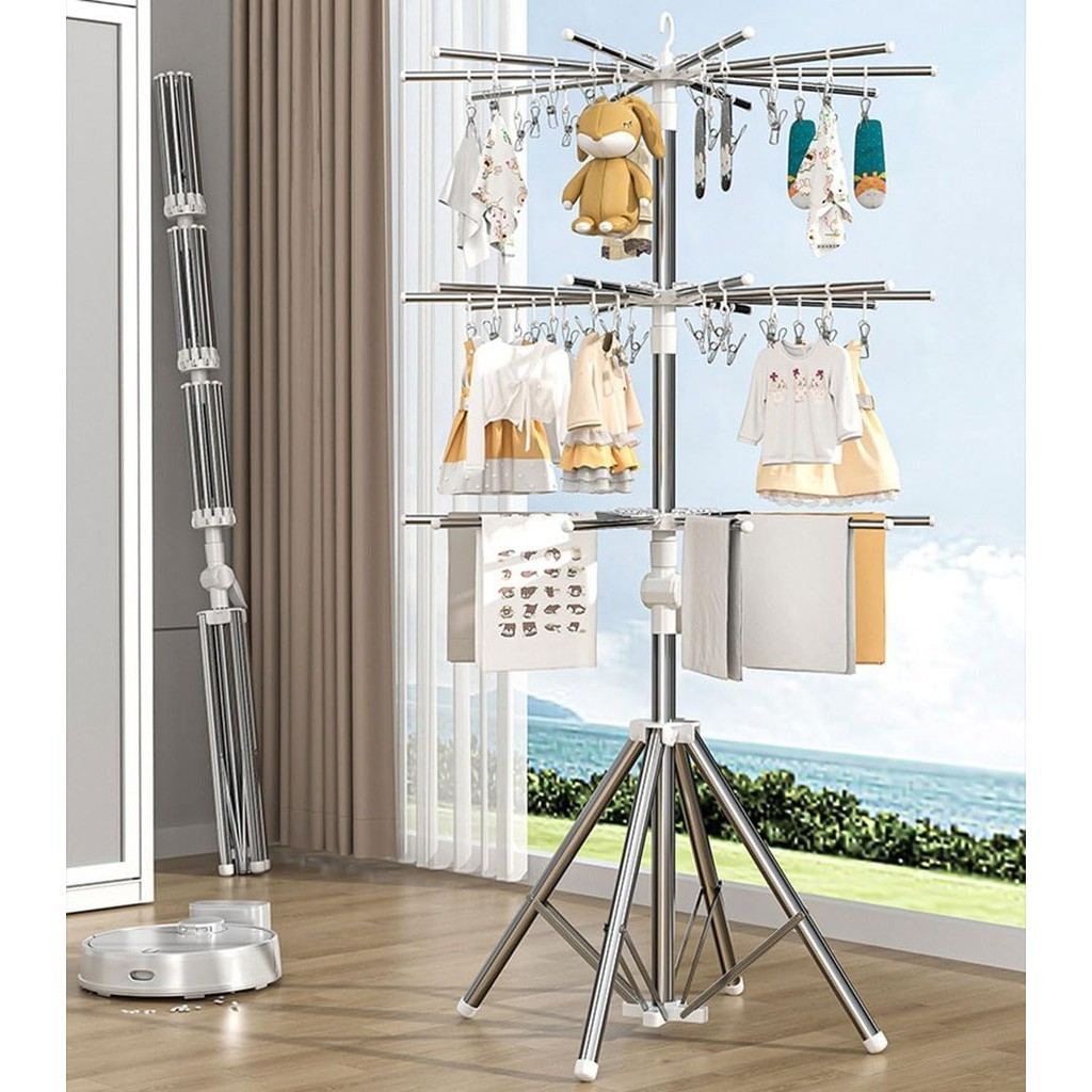 Stainless Drying Rack Floor Hanger Rack Foldable Floor Standing Rack ...