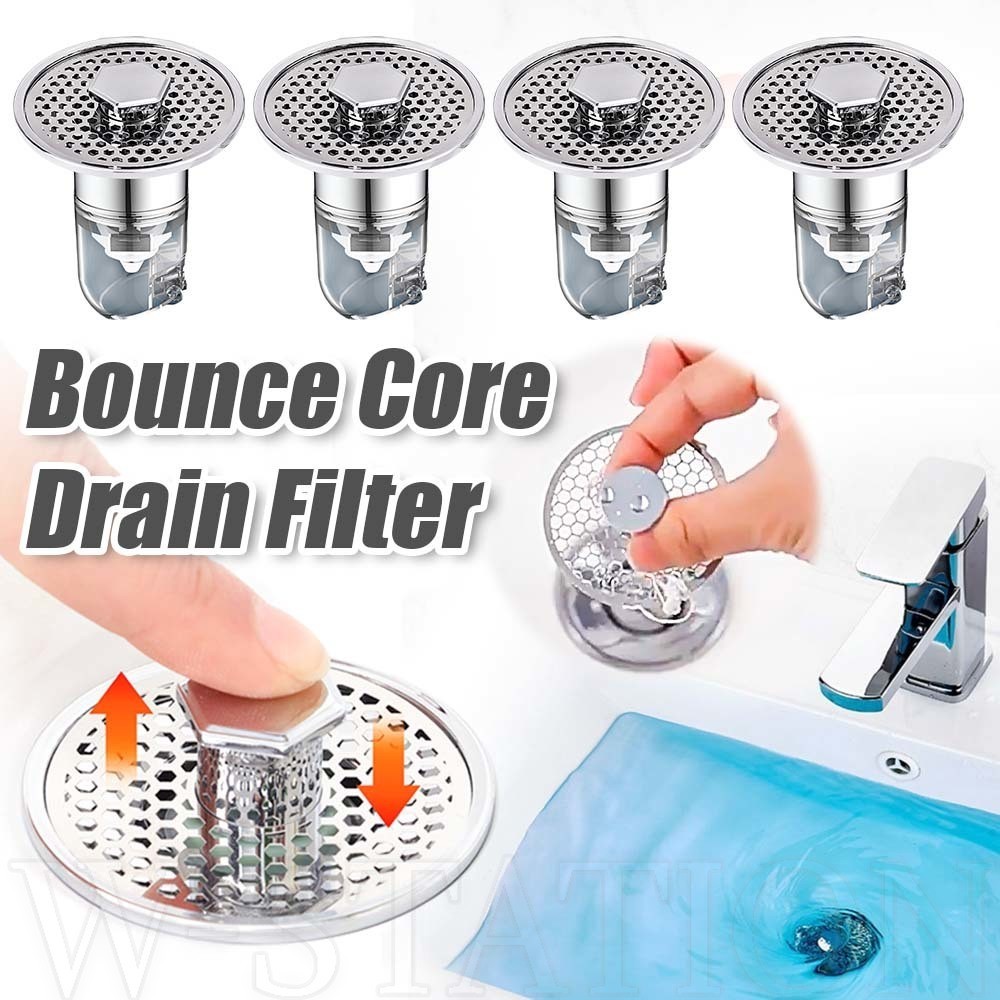 Pop-Up Bounce Core Drain Filter - Kitchen Sink Stopper - Stainless ...