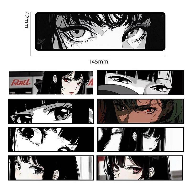 Reflective Bumper Stickers JDM Anime Eyes Animation Girl Eyes Electric ...