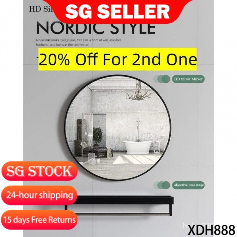 【Local Seller Fast Shipping】Bathroom Mirror toilet mirror Round Mirror ...