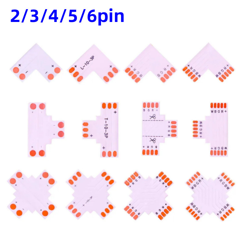 5pcs-10pcs 2pin/3pin /4pin /5pin /6PIN Corner 8mm/10mm /12mm T/L/X ...