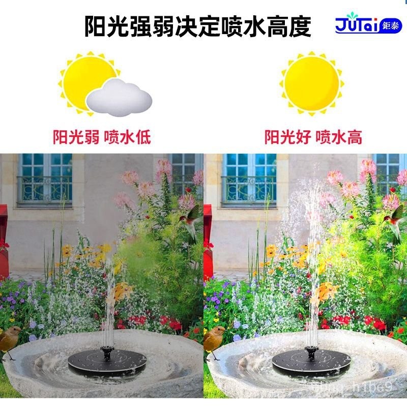 New Fountain Pump Solar Automatic Fountain Outdoor Rockery Fish Pond ...