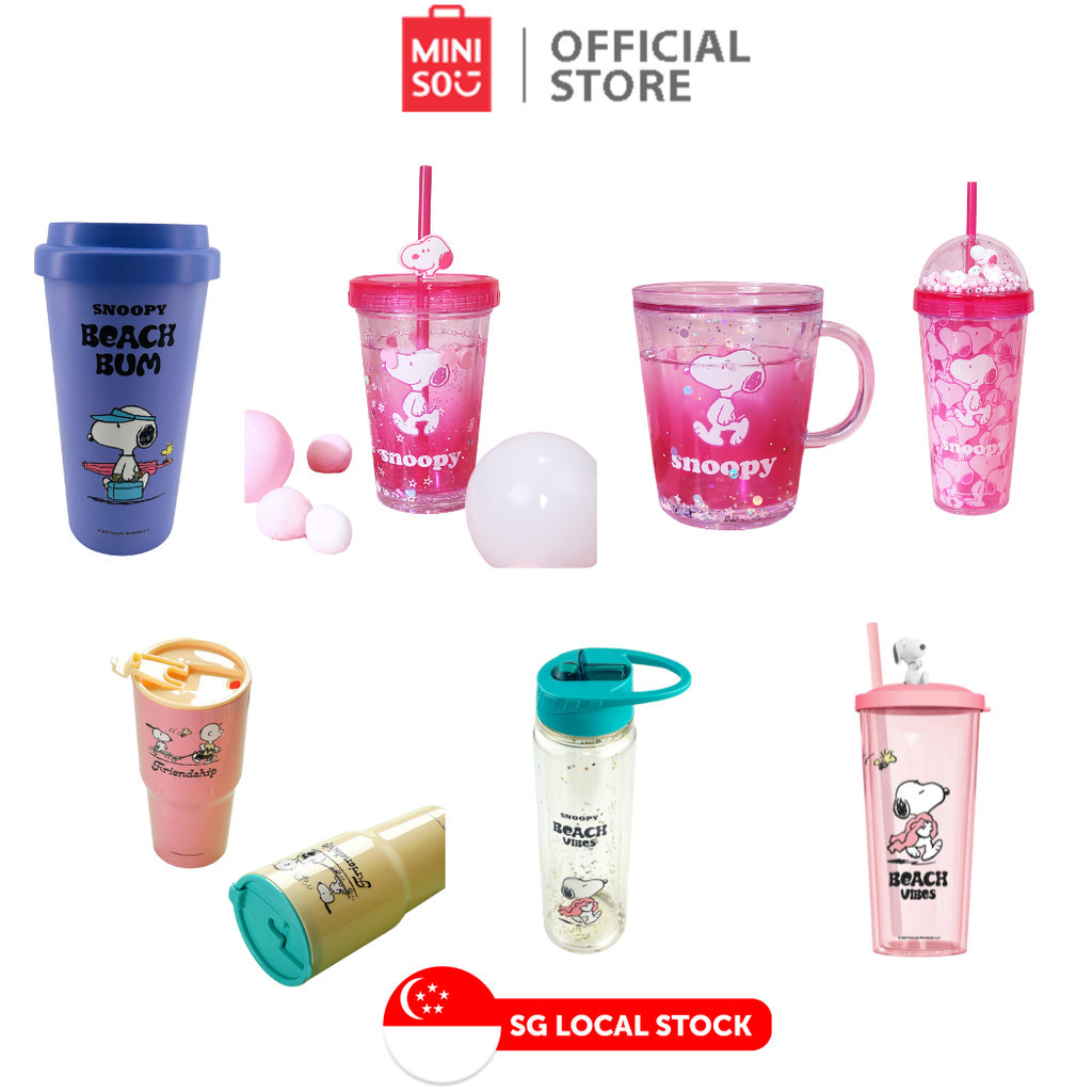 MINISO Snoopy Summer Travel Collection Plastic Tumbler with Straw ...