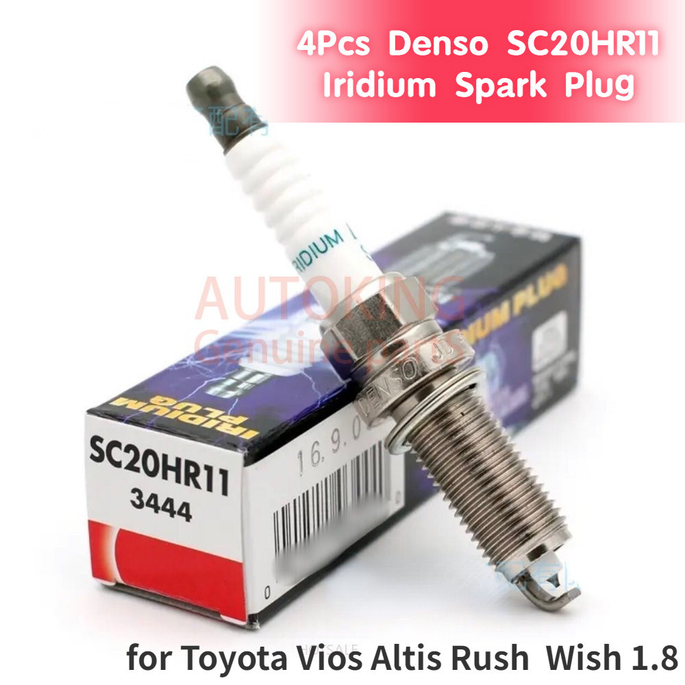 4Pcs Denso SC20HR11 Iridium Spark Plug for Toyota Vios Altis Rush Wish ...