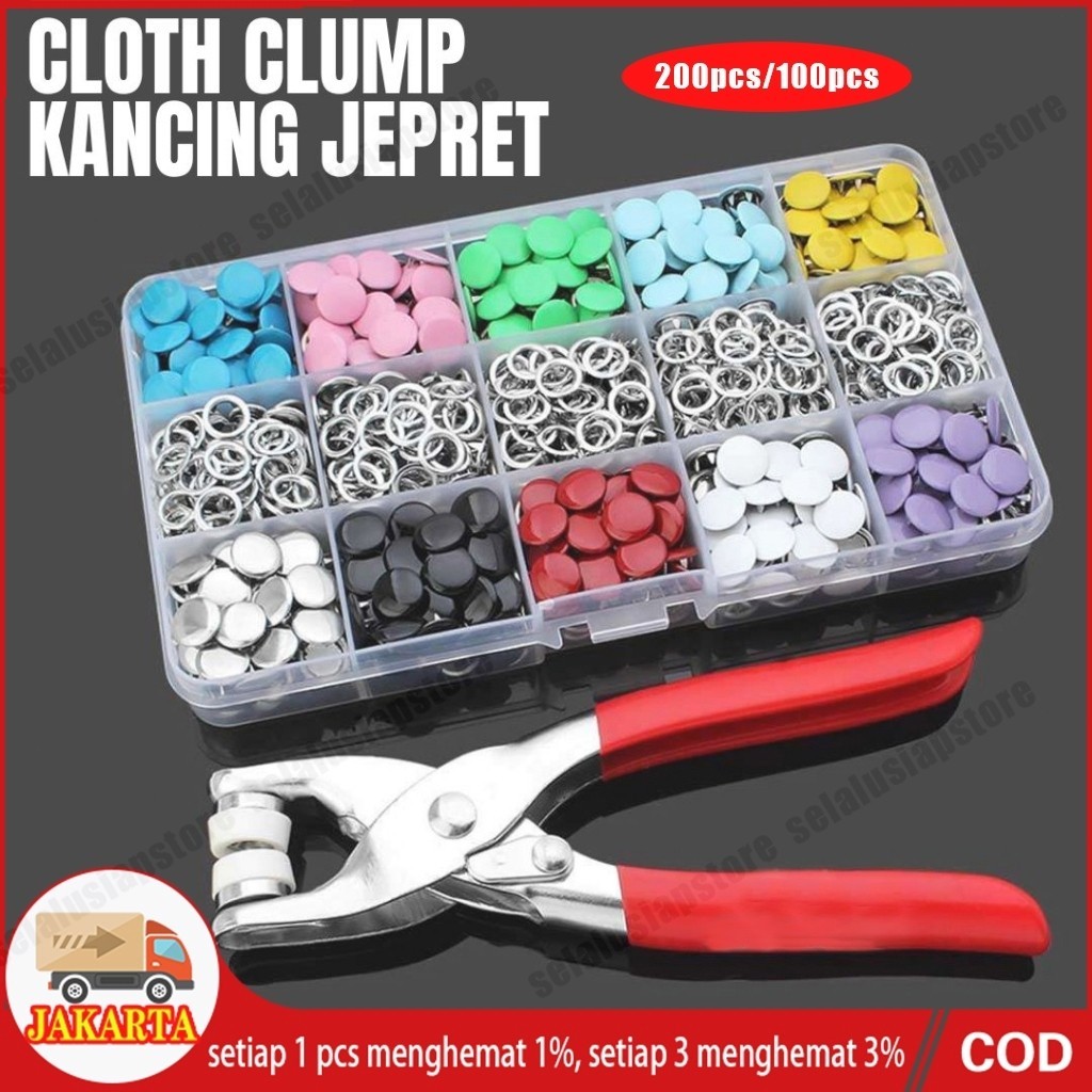 【Multiple Colors】100pcs/200pcs Snap Button Fastening Pliers For Clothes ...