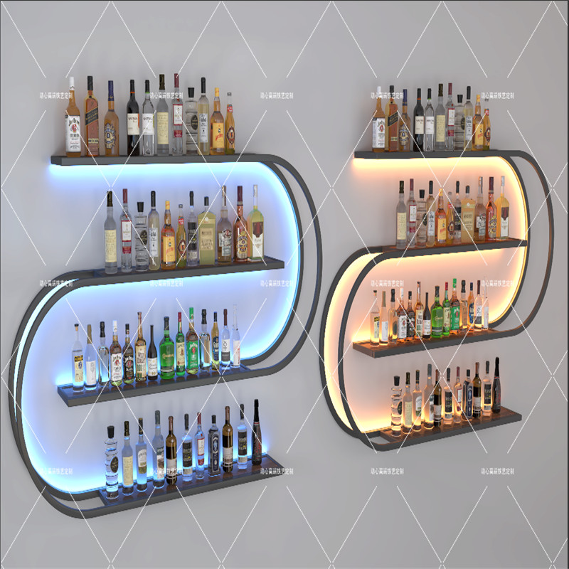 Shopee Official Custom Restaurant Rack Wall-mounted Iron Art Cabinet ...
