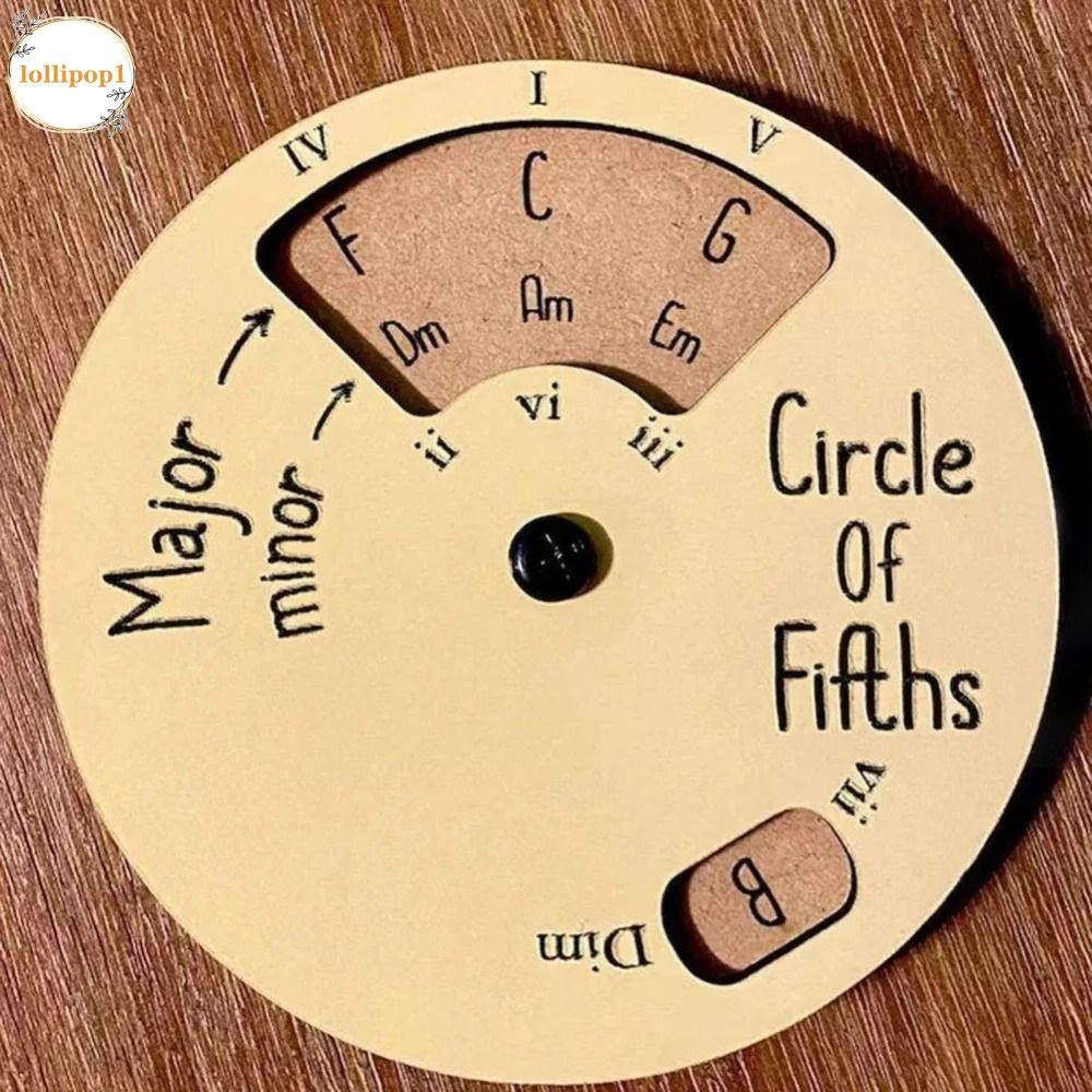 LOLLIPOP1 Guitar Chord Wheel, Circle Of Fifths Wheel Wooden Wooden ...