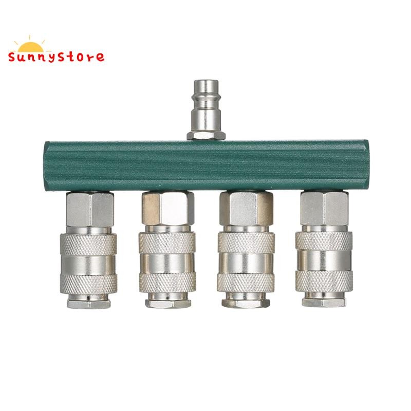 1 PCS Air Compressor Splitter 4-Way Straight Air Manifold with 4 ...