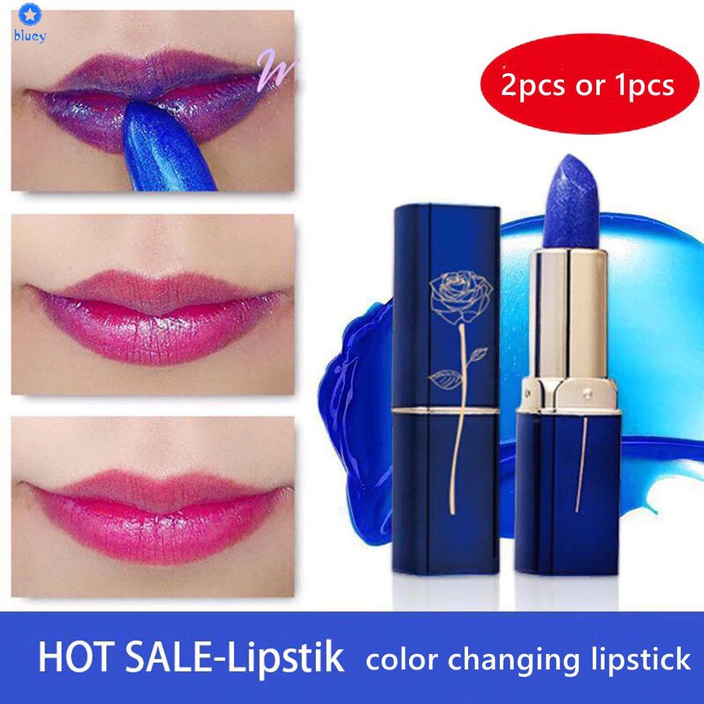 Buy 1 Get 1=2pcs Magic Color-changing Lipstick Blue Dazzling Lipstick ...