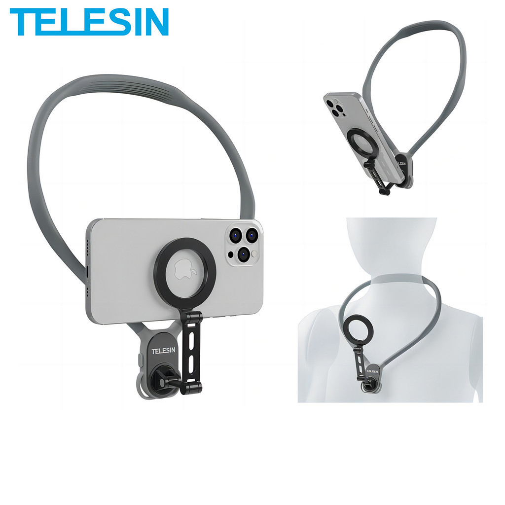 TELESIN Max Magnetic Neck Mount Silicone Quick Release Hold for Iphone ...