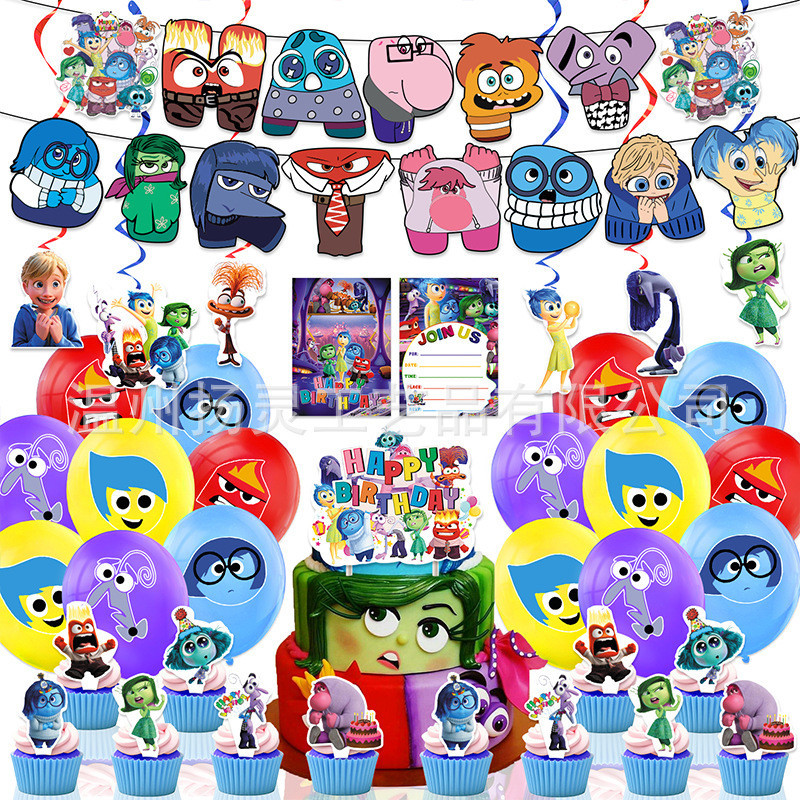 Inside Out Movies Theme Birthday Party Decoration Cute Cartoon Joy ...