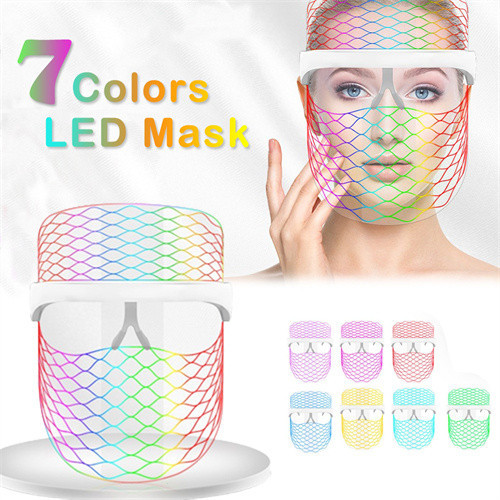 7 Colors LED Mask Red Light Therapy Wireless LED Face Light Therapy ...