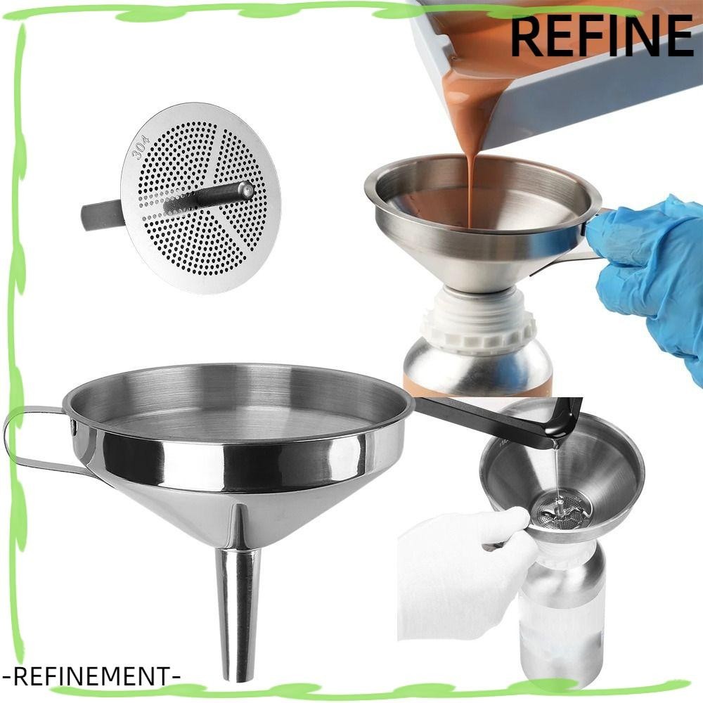 REFINEMENT Filter Funnel, with Detachable Filter Kitchen Tool Stainless ...