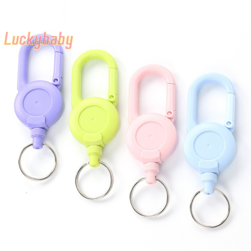 [LuckybabyS] Macaron Color Retractable Keychain Outdoor Anti-theft Easy ...