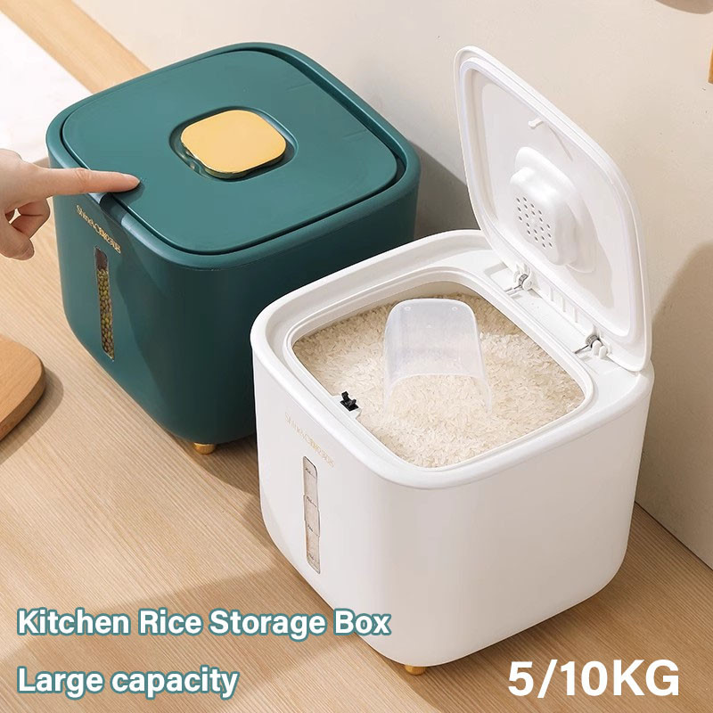 5/10 KG Kitchen Rice Storage Box Household Cereal Rice Bucket Insect ...