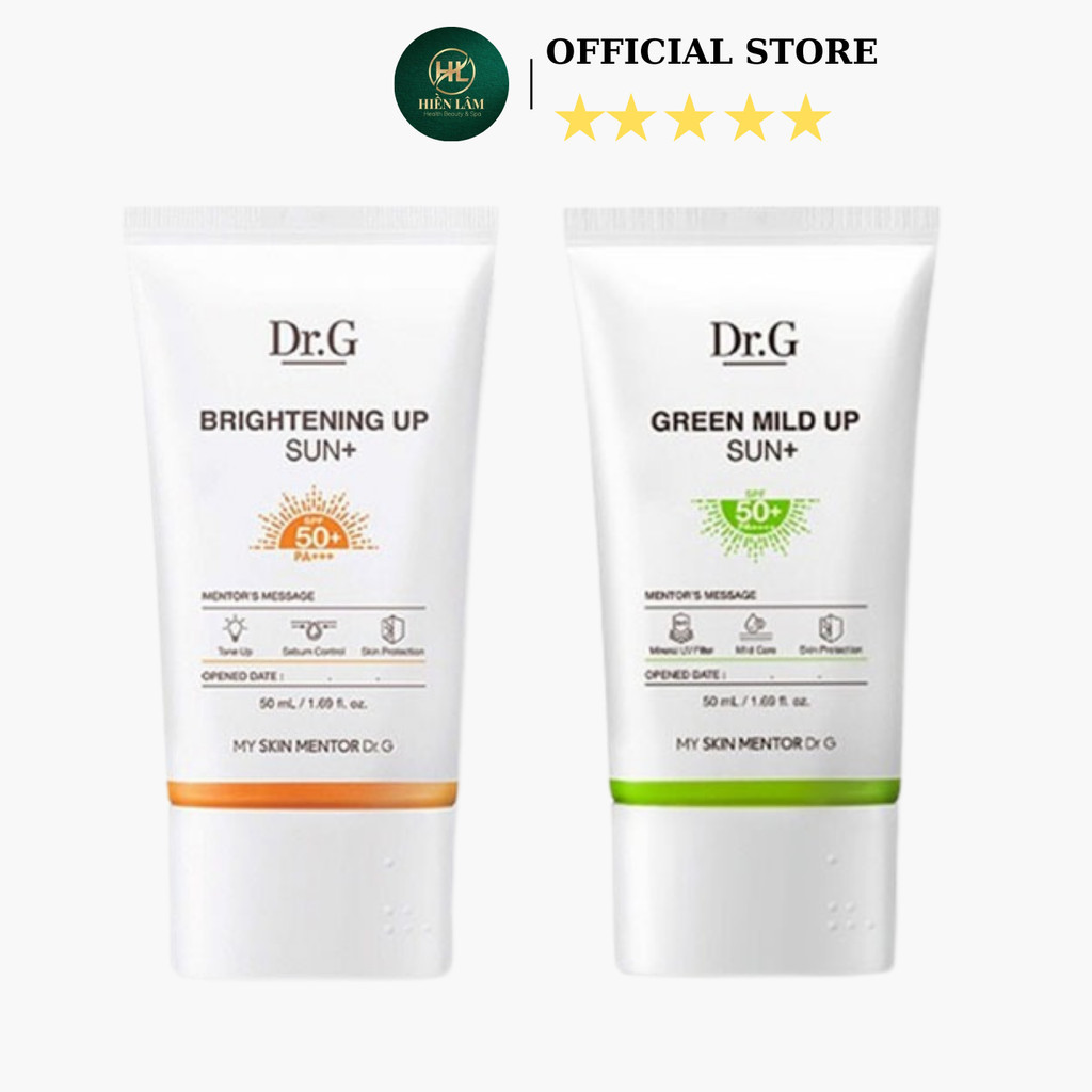 Dr.g Sunscreen (Green Mild Up/Brightening Up) Sun+ SPF50+PA++++ 50ml ...