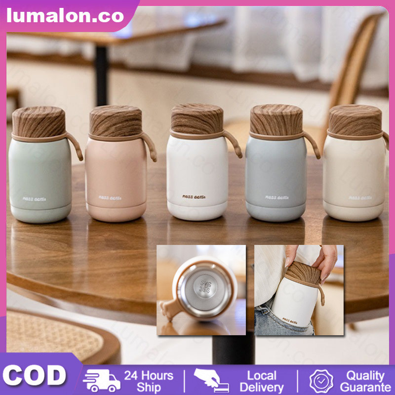 KAYU TERMOS 220ml Mini Thermos Premium Plain Mass Action Stainless ...